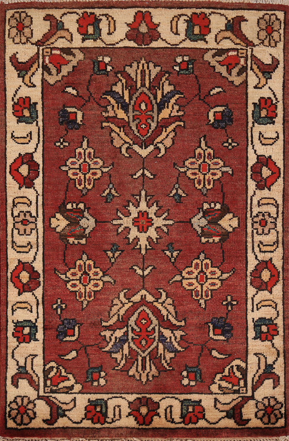 Handmade Floral Kazak Wool Accent Rug 2x3