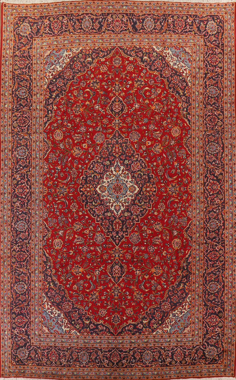 Floral Red Kashan Persian Large Area Rug 10x14