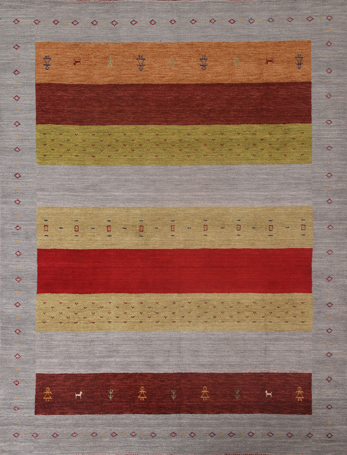 Striped Tribal Gabbeh Indian Area Rug 8x10