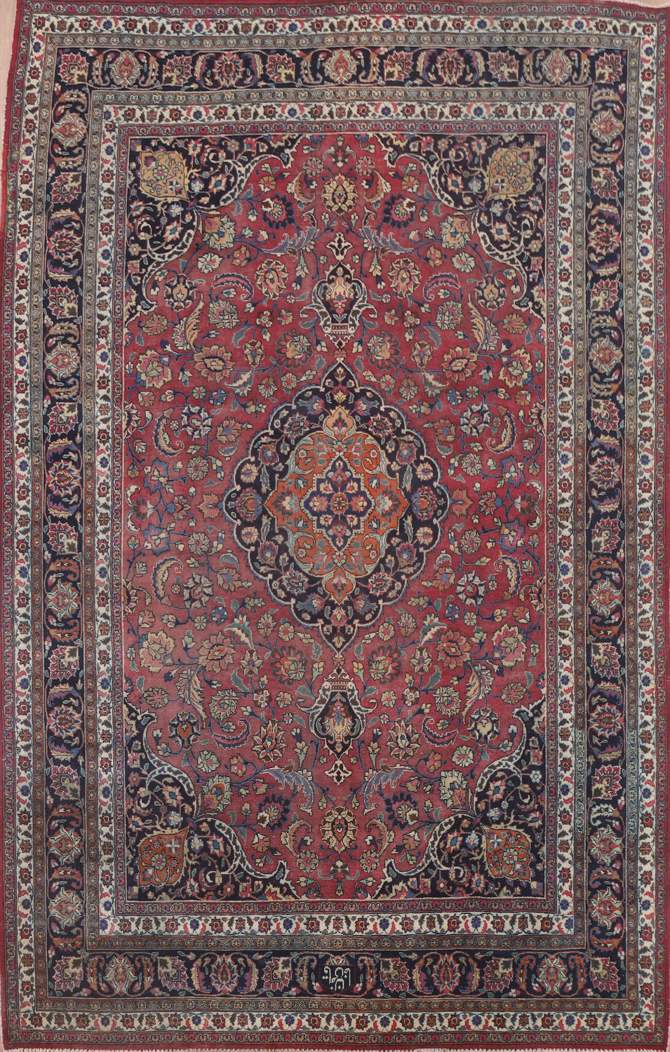 Traditional Signed Mashad Persian Large Rug 10x16