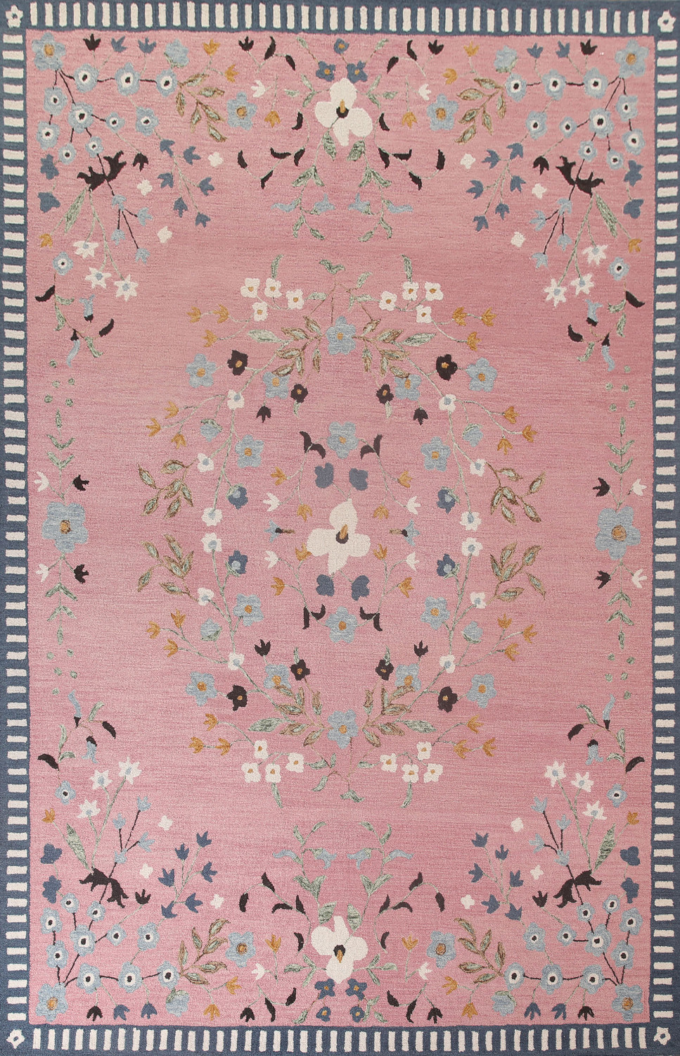 Pink Hand-Tufted Aubusson Indian Rugs