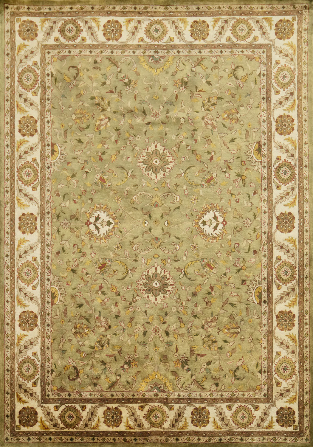Agra Hand Tufted Indo Green Area Rugs