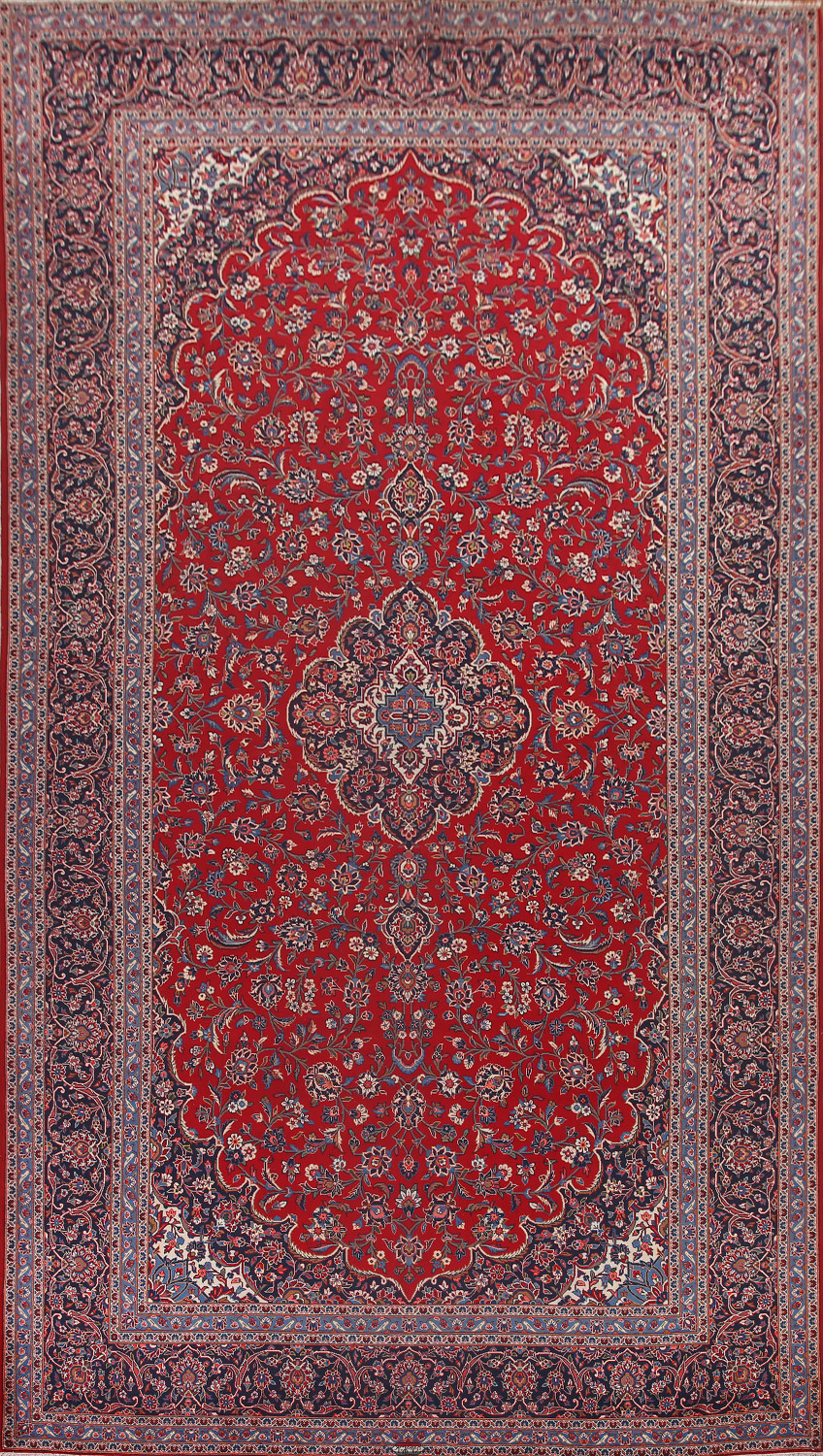Traditional Kashan Signed Persian Large Rug 10x17
