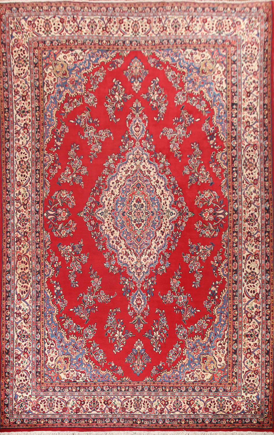 Red Vintage Hamedan Persian Large Rug 11x15