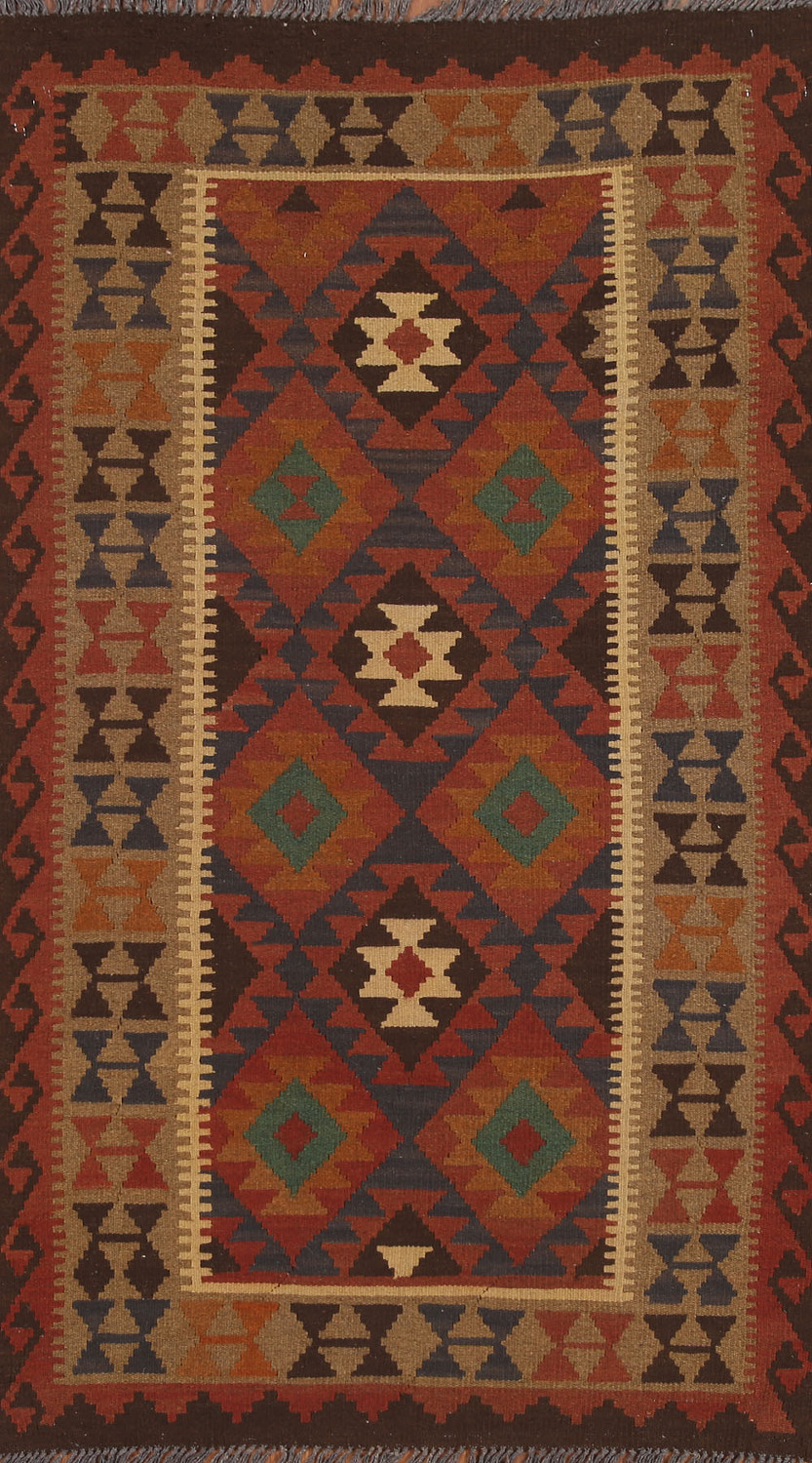 Kilim Reversible Wool Area Rug 4x6