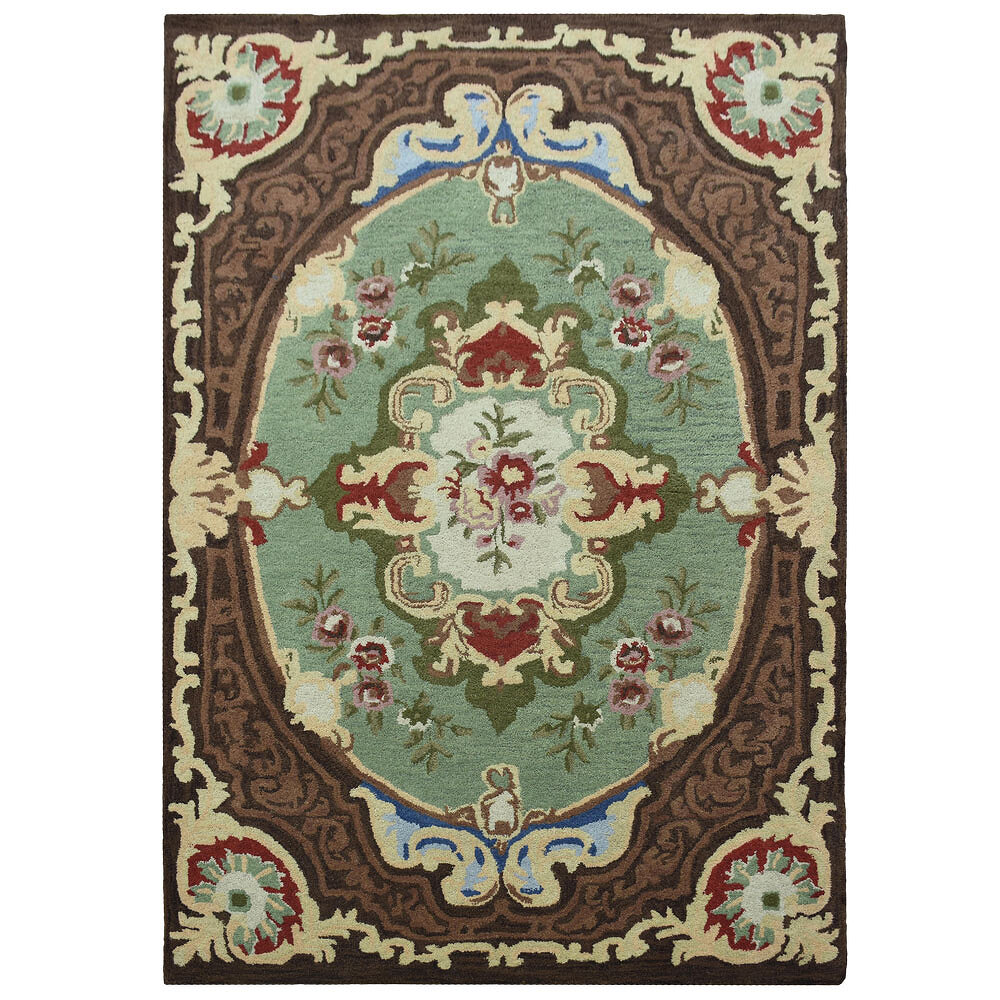 Green Aubusson Oriental Area Rugs