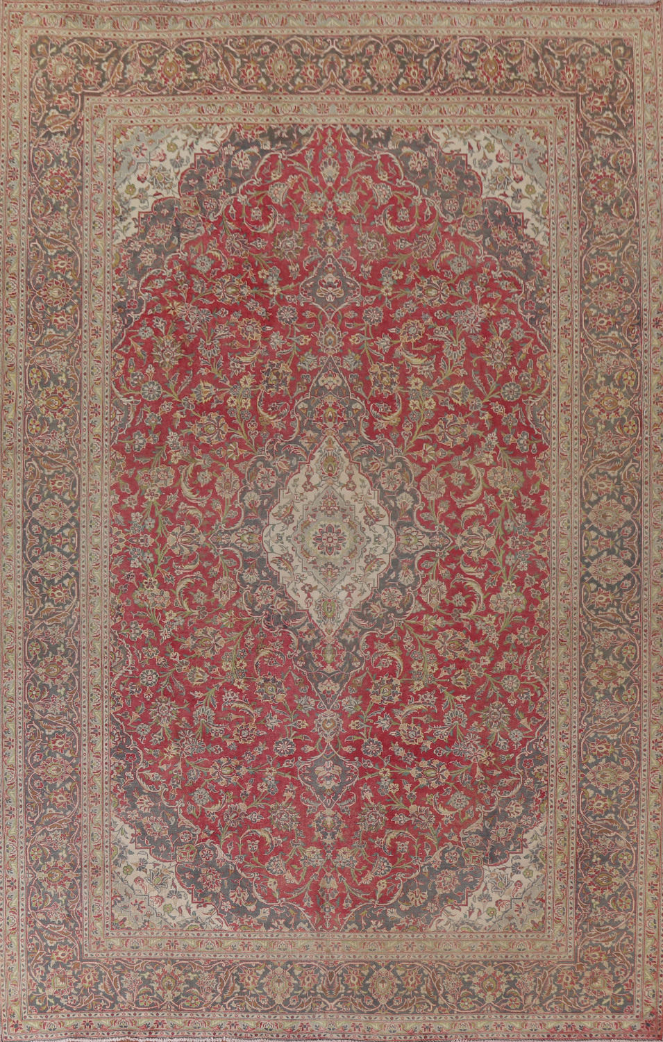 Traditional Red Kashan Persian Large Rug 10x14