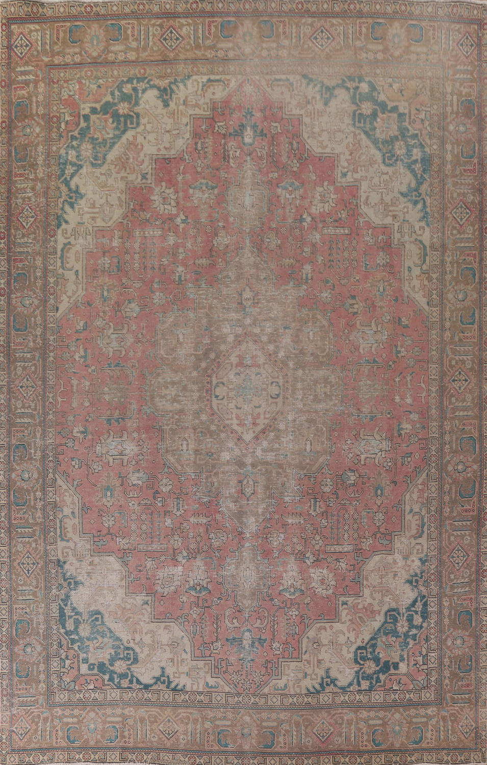 Distressed Over-Dyed Tabriz Persian Area Rug 10x13