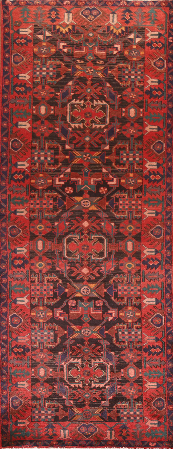 Geometric Nahavand Persian Runner Rug 4x10