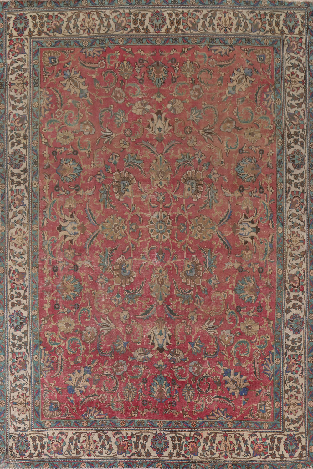 All-Over Pink Tabriz Persian Area Rug 10x13