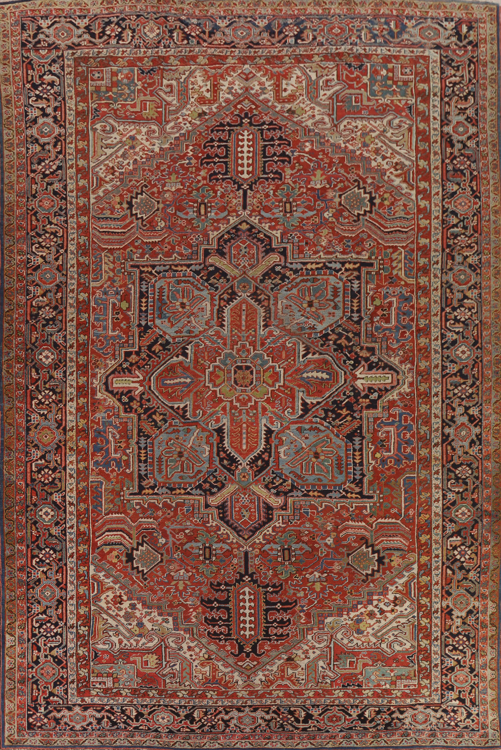 Vegetable Dye Heriz Antique Persian Area Rug 10x14 Vegetable Dye Heriz Antique Persian Area Rug 10x14