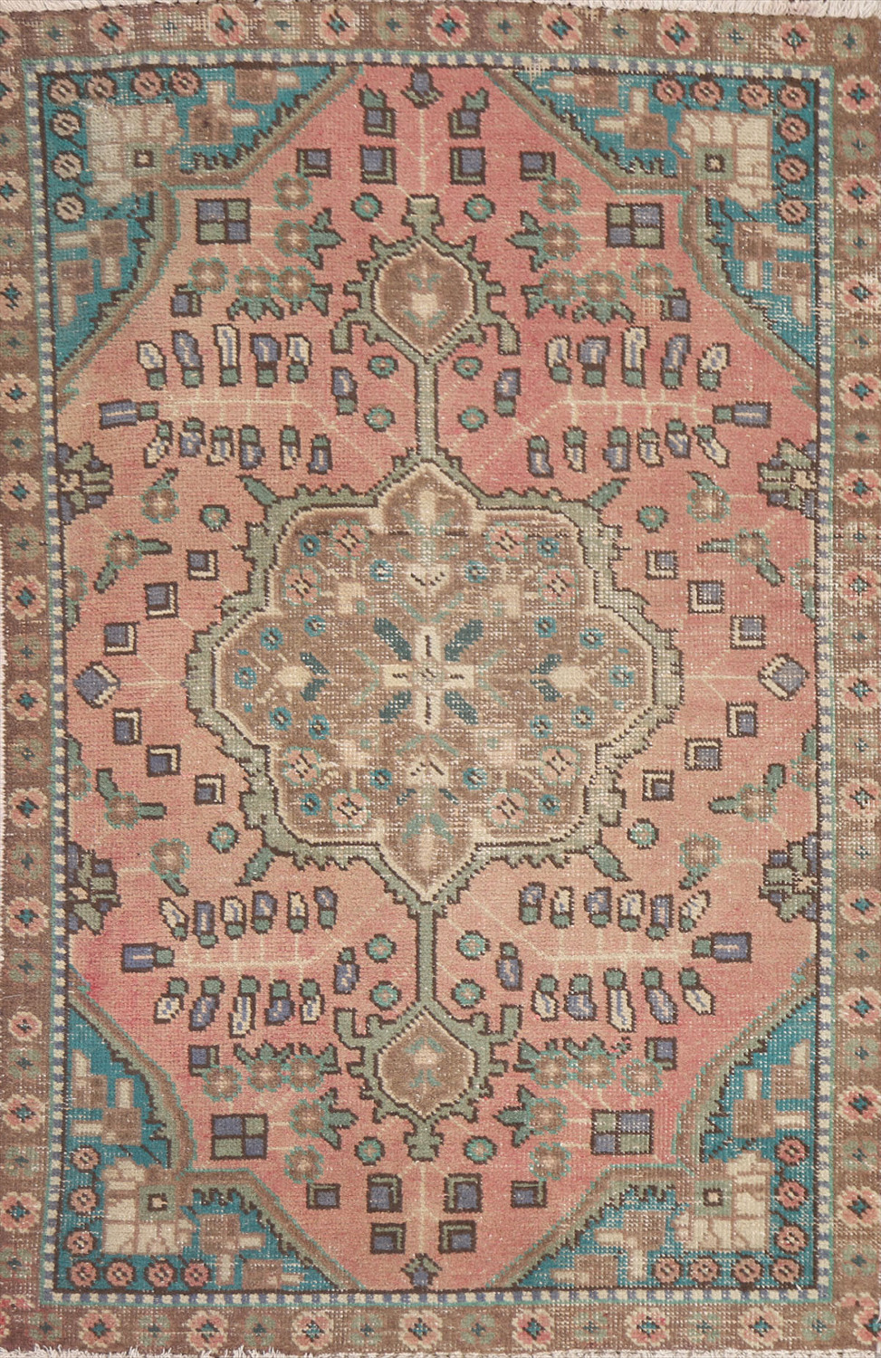 Pink Tabriz Persian Foyer Rug 3x5