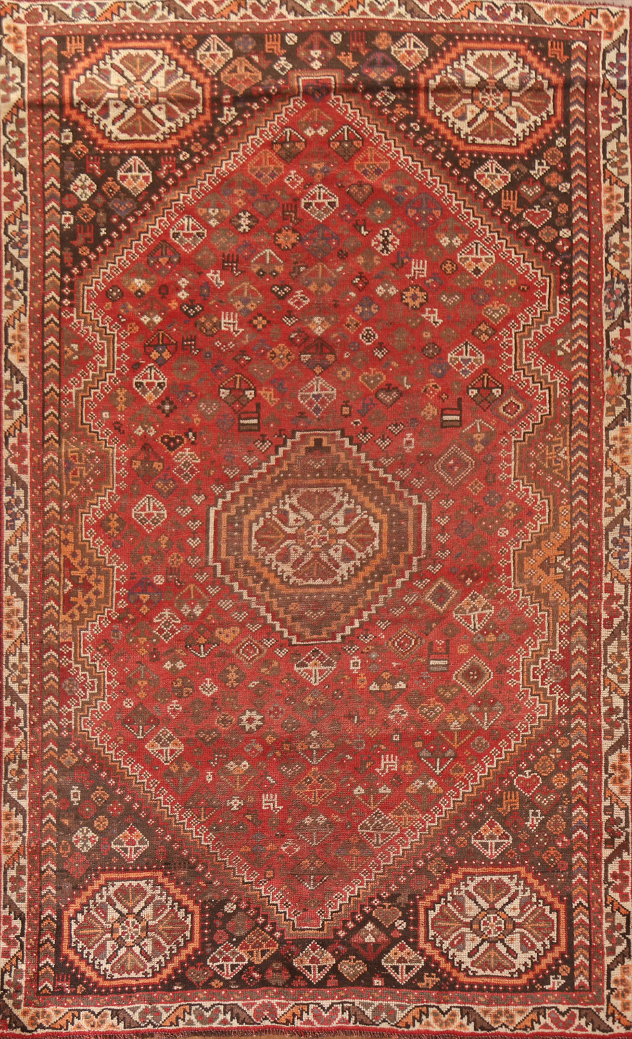 Geometric Red Shiraz Persian Area Rug 6x10