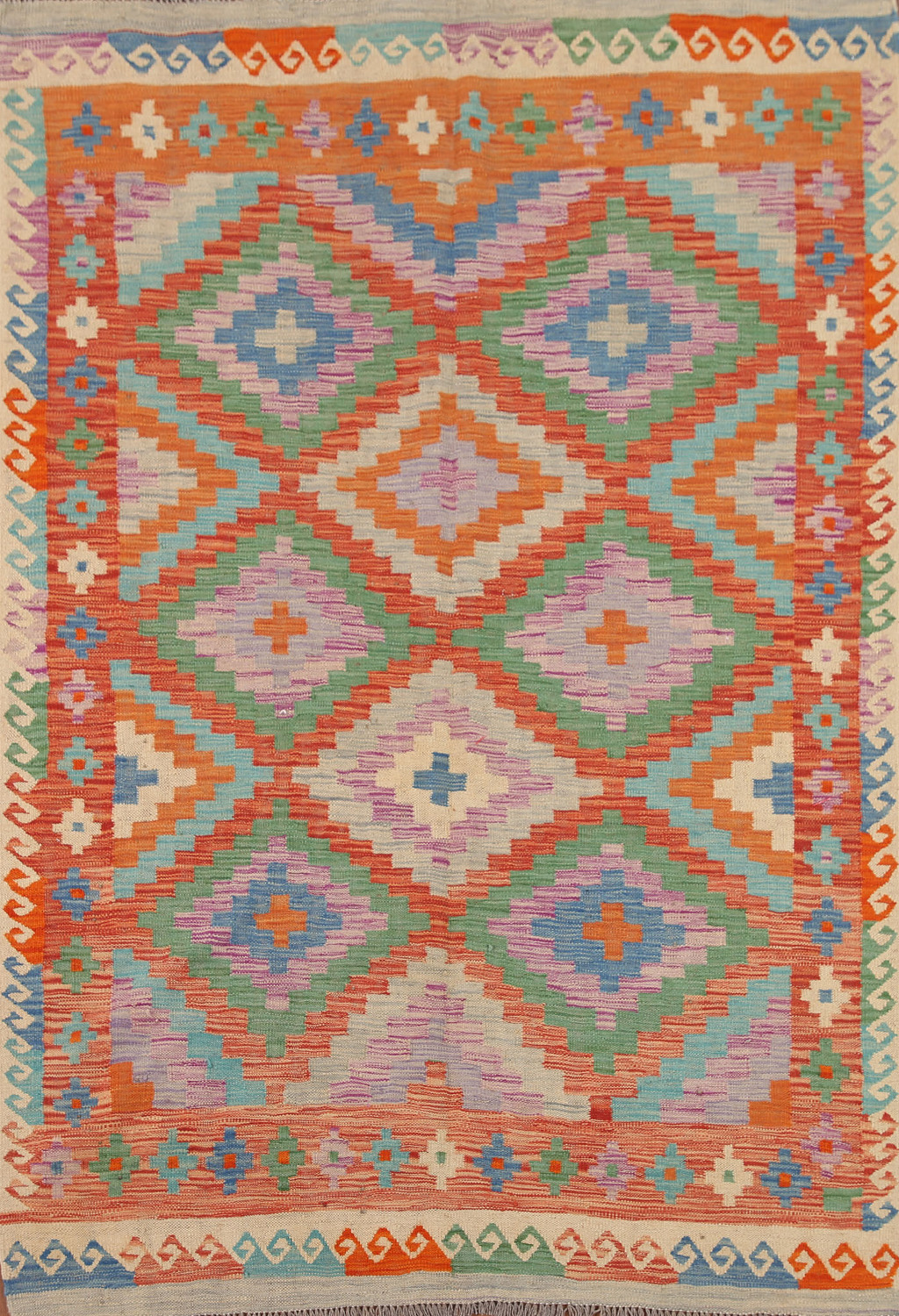 Reversible Wool Kilim Oriental Area Rug 5x7