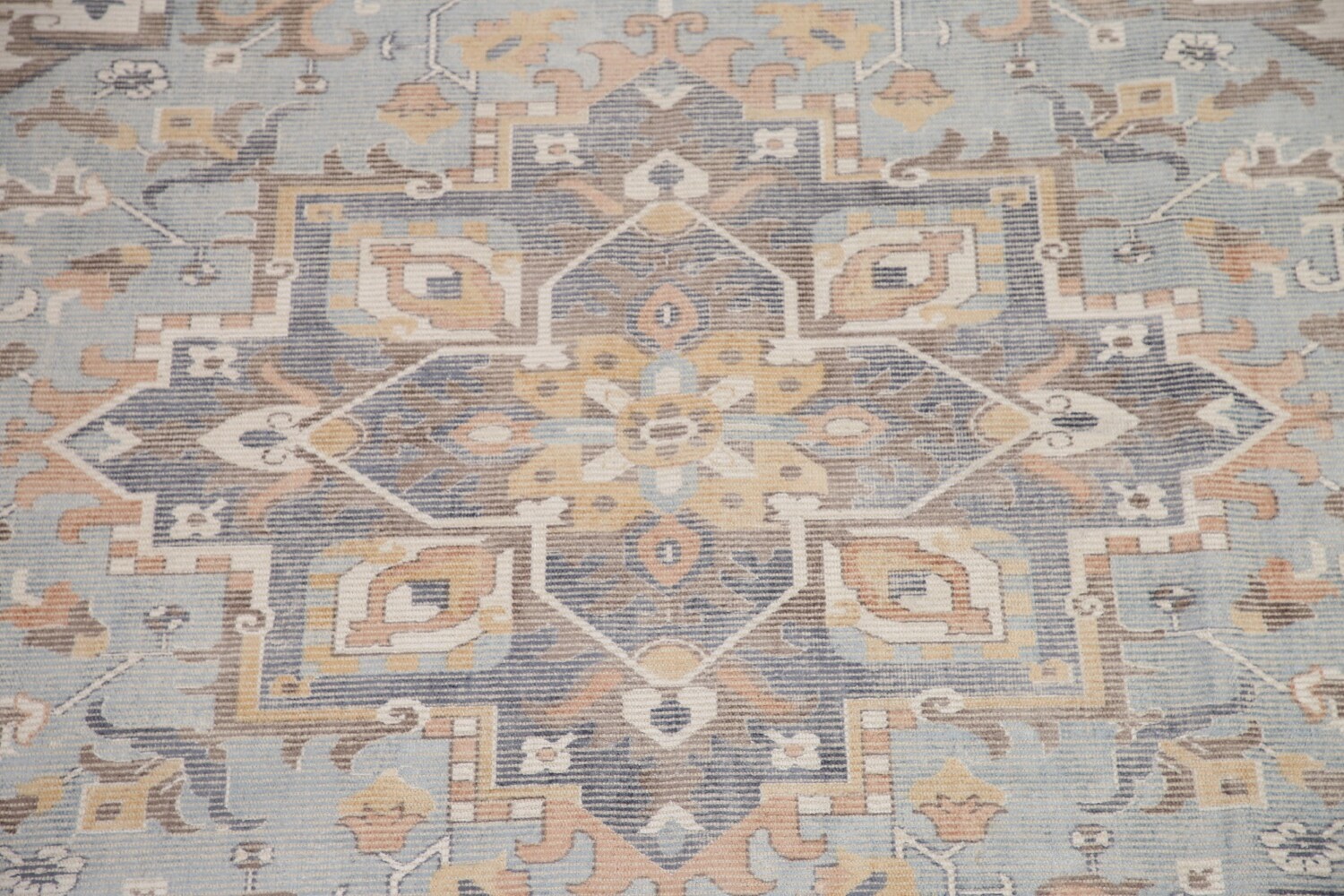 Light Blue Heriz Serapi Distressed Area Rug 8x10