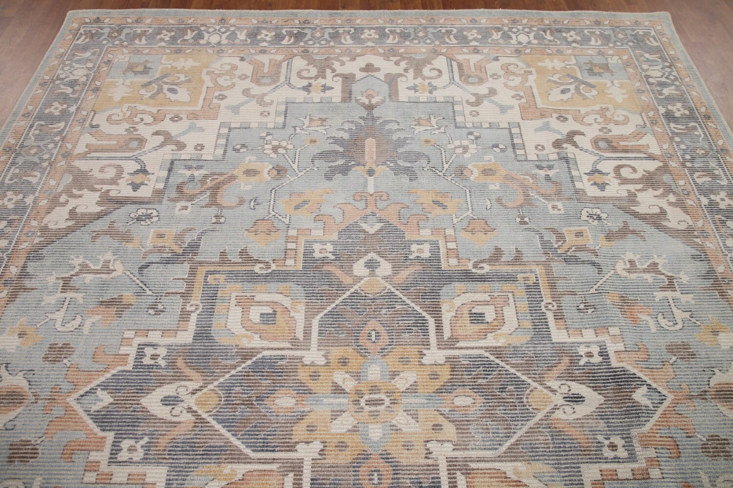 Light Blue Heriz Serapi Distressed Area Rug 8x10