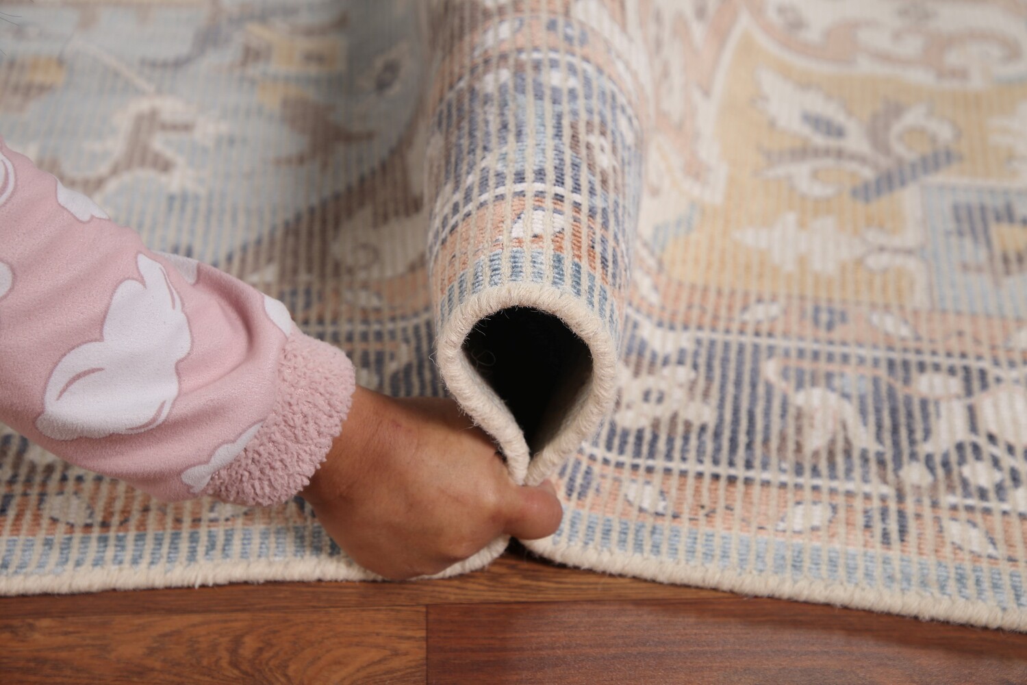 Light Blue Heriz Serapi Distressed Area Rug 8x10