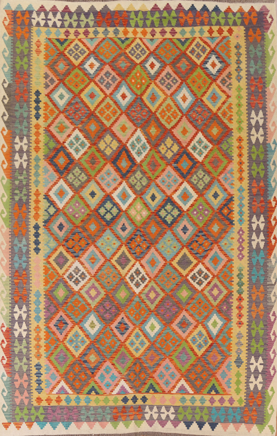 Kilim Reversible Wool Area Rug 8x11