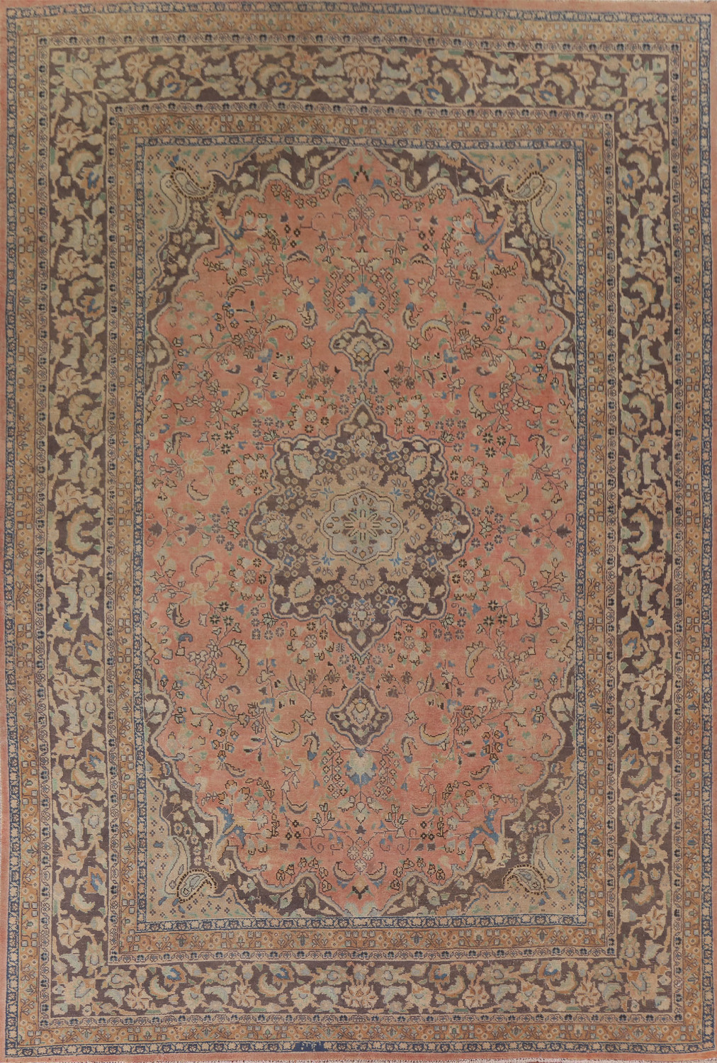Pink Floral Mashad Persian Area Rug 8x11