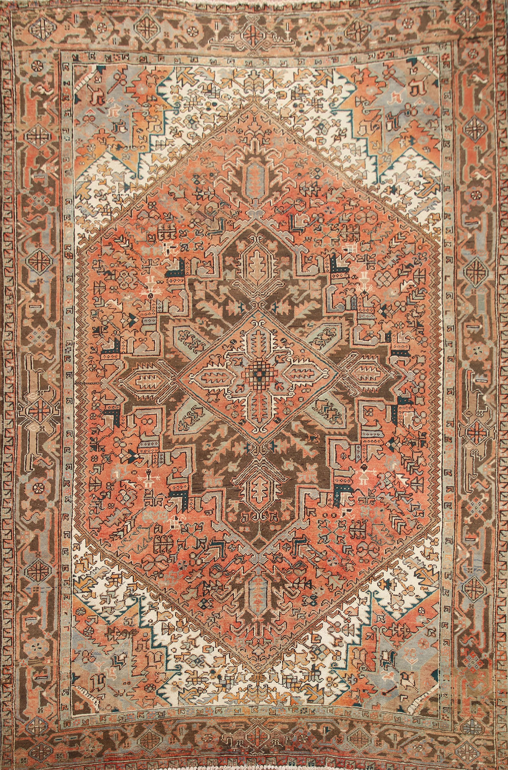 Vintage Wool Heriz Persian Area Rug 8x11
