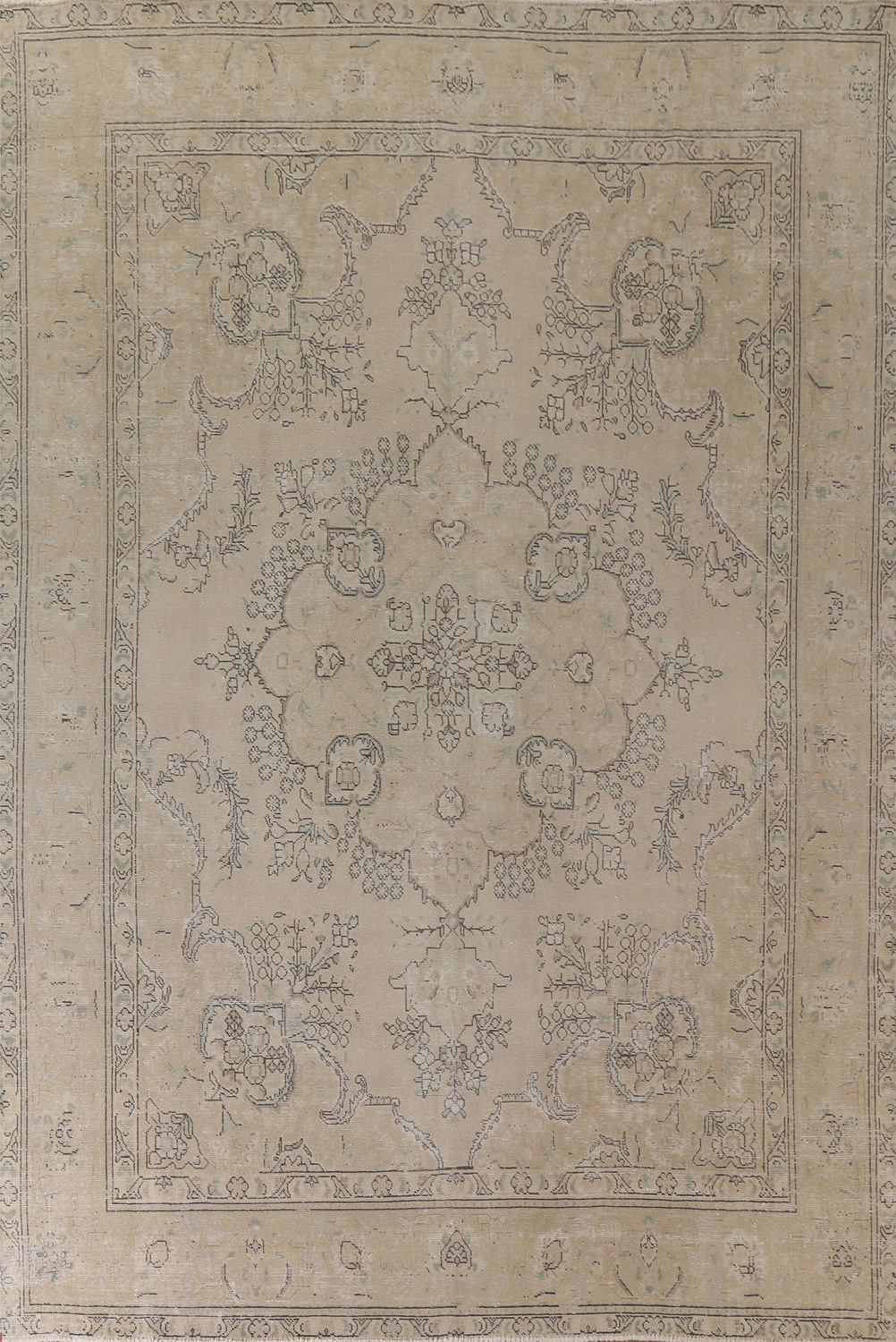 Vintage Wool Tabriz Persian Area Rug 10x12