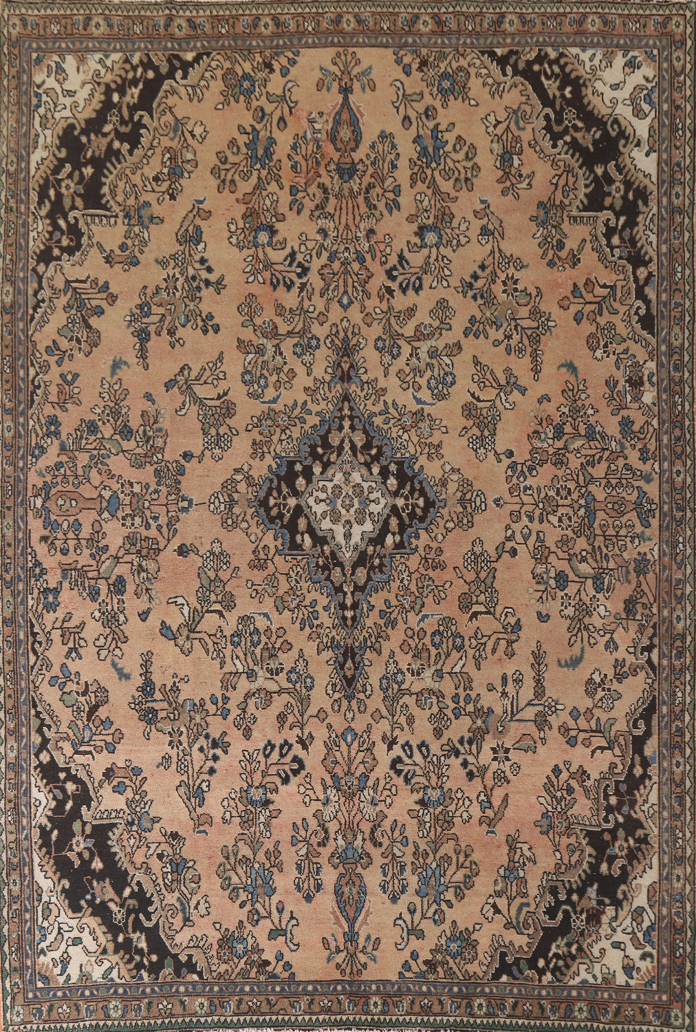 Vintage Wool Hamedan Persian Area Rug 9x11