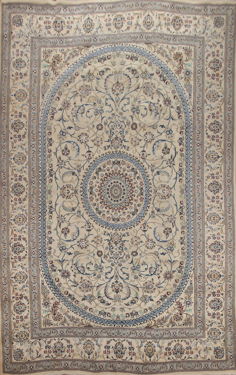 Vintage Floral Nain Persian Area Rug 10x13