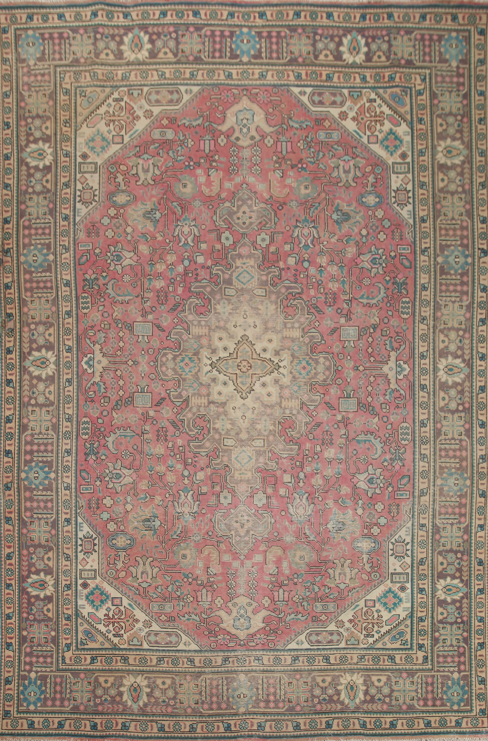 Geometric Wool Tabriz Persian Area Rug 8x11