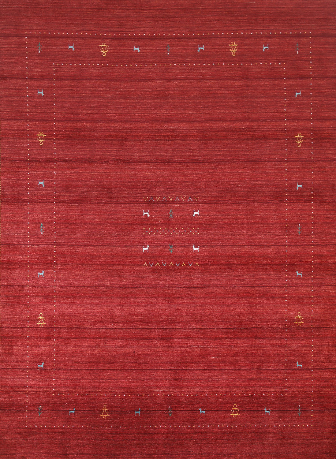 Handmade Red Gabbeh Indian Area Rug 8x10