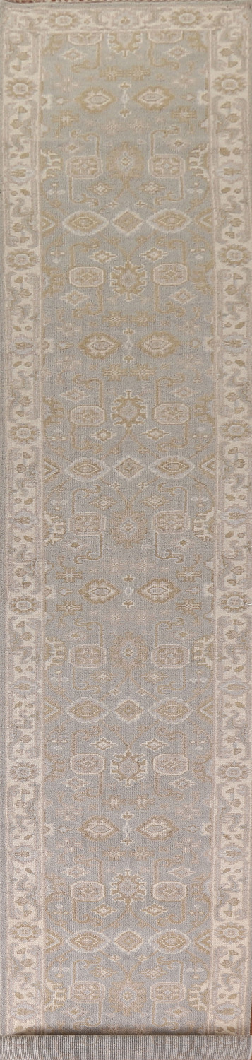 Handmade Oushak Indian Runner Rug 3x20