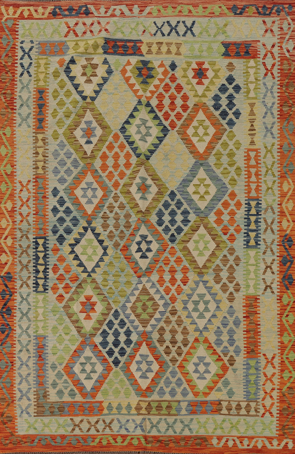 Geometric Kilim Living Room Area Rug 7x10