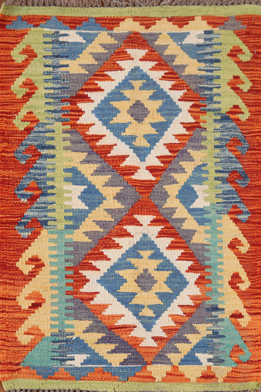 Geometric Kilim Reversible Wool Rug 2x3