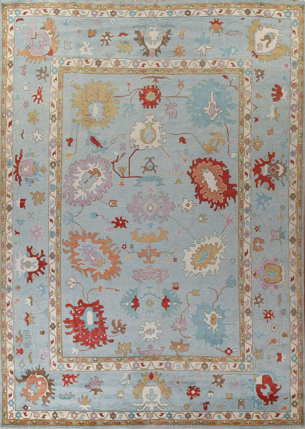 Light Blue Oushak Large Oriental Rug 12x16