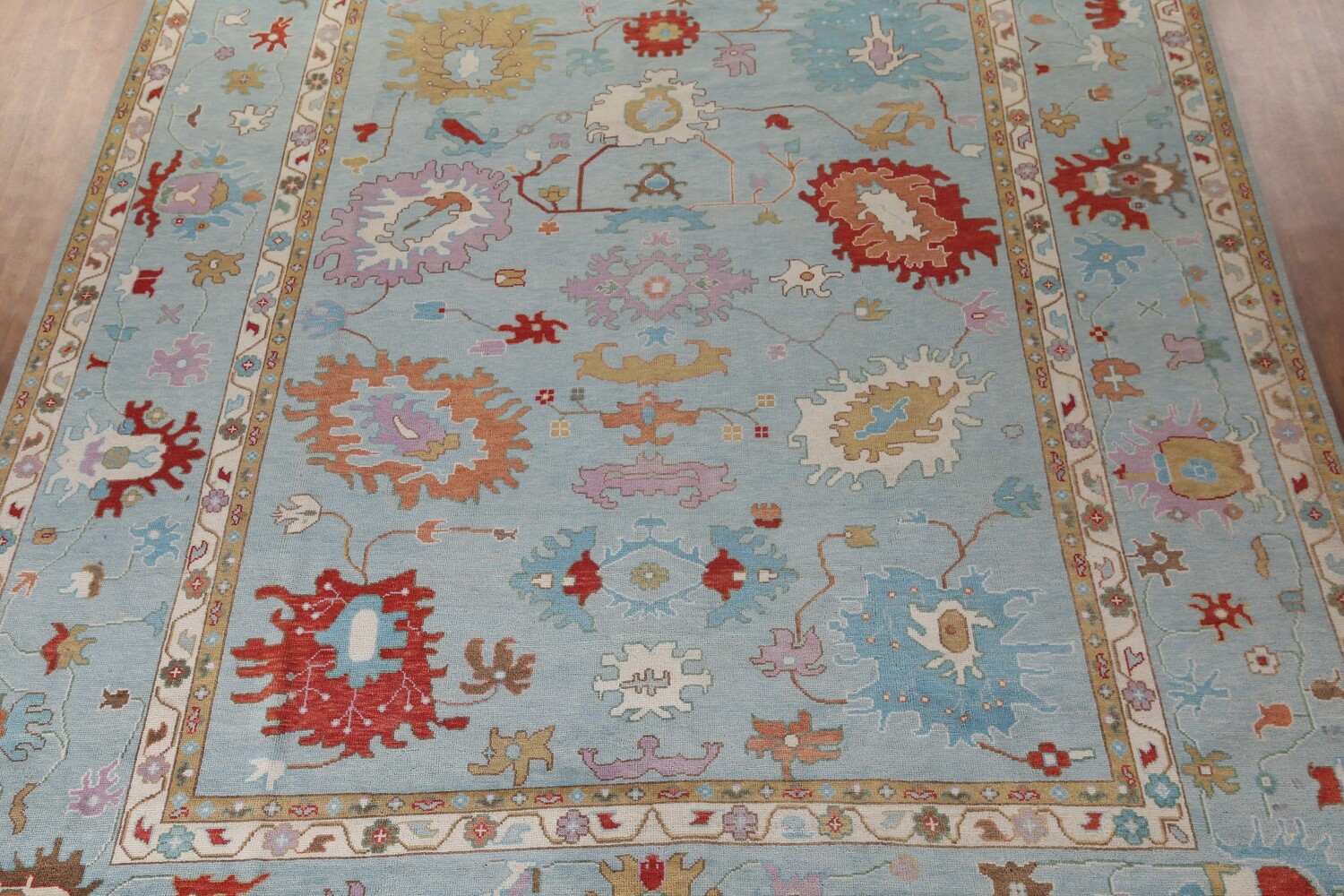 Light Blue Oushak Large Oriental Rug 12x16