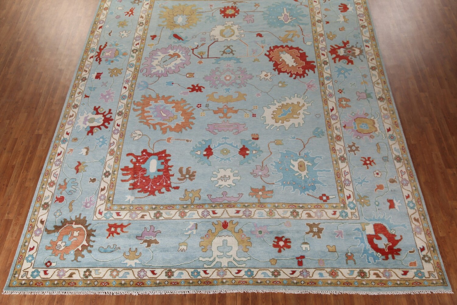 Light Blue Oushak Large Oriental Rug 12x16