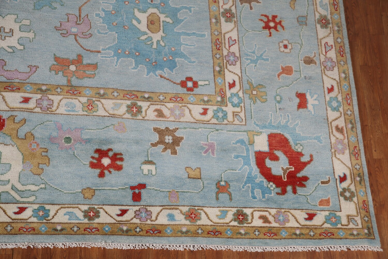 Light Blue Oushak Large Oriental Rug 12x16