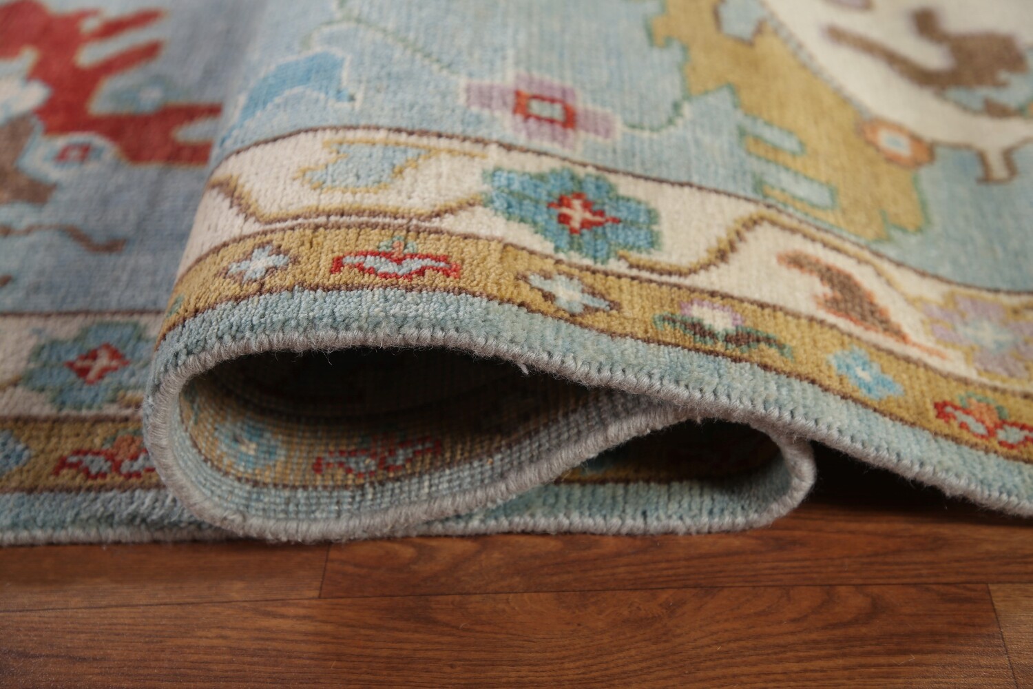 Light Blue Oushak Large Oriental Rug 12x16