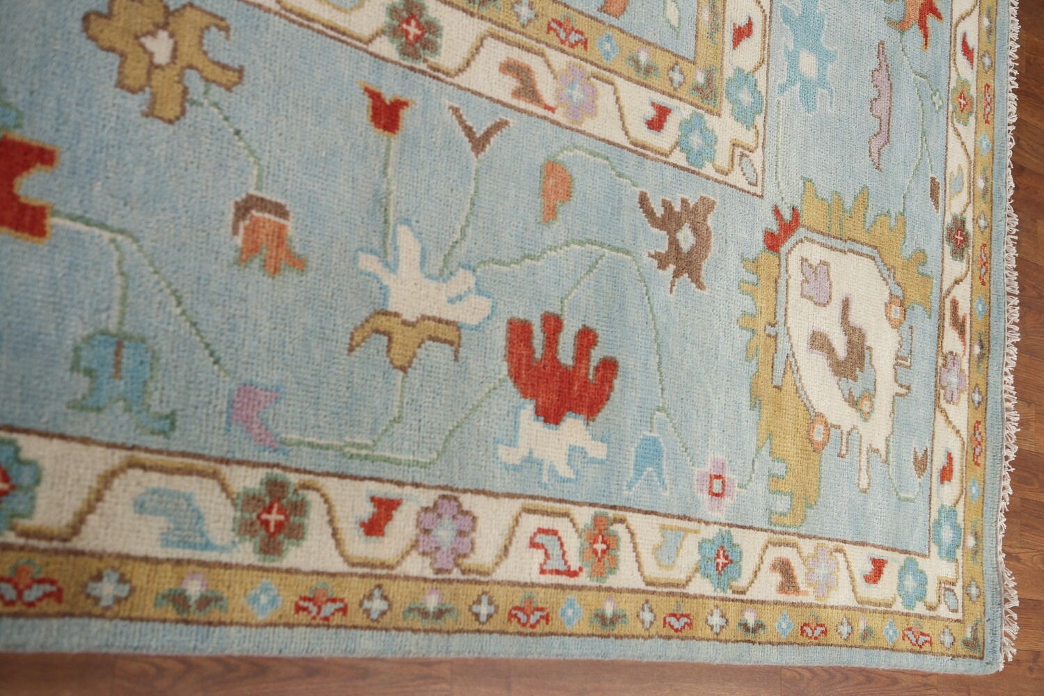 Light Blue Oushak Large Oriental Rug 12x16