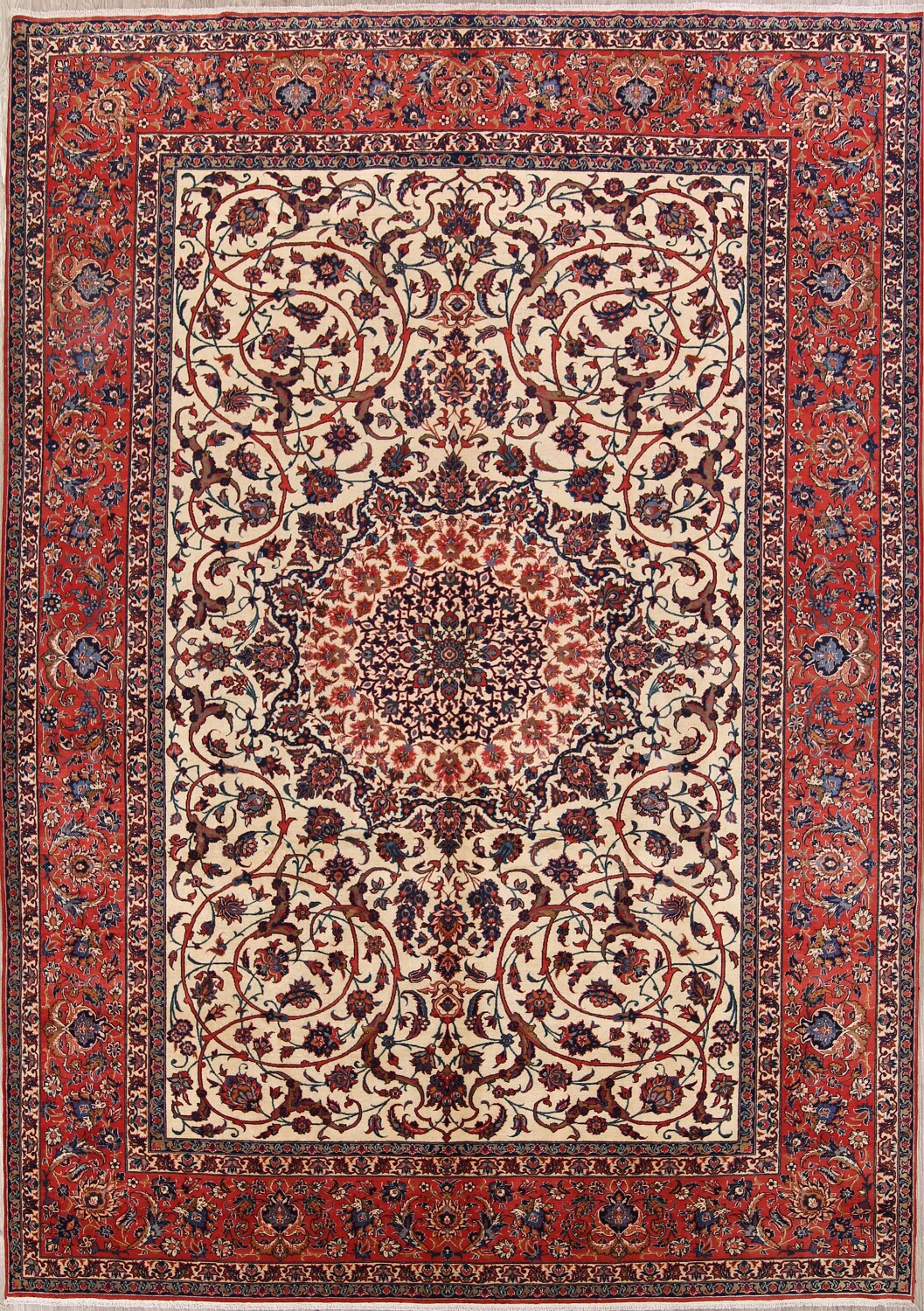 Floral Medallion 10x13 Isfahan Persian Area Rug