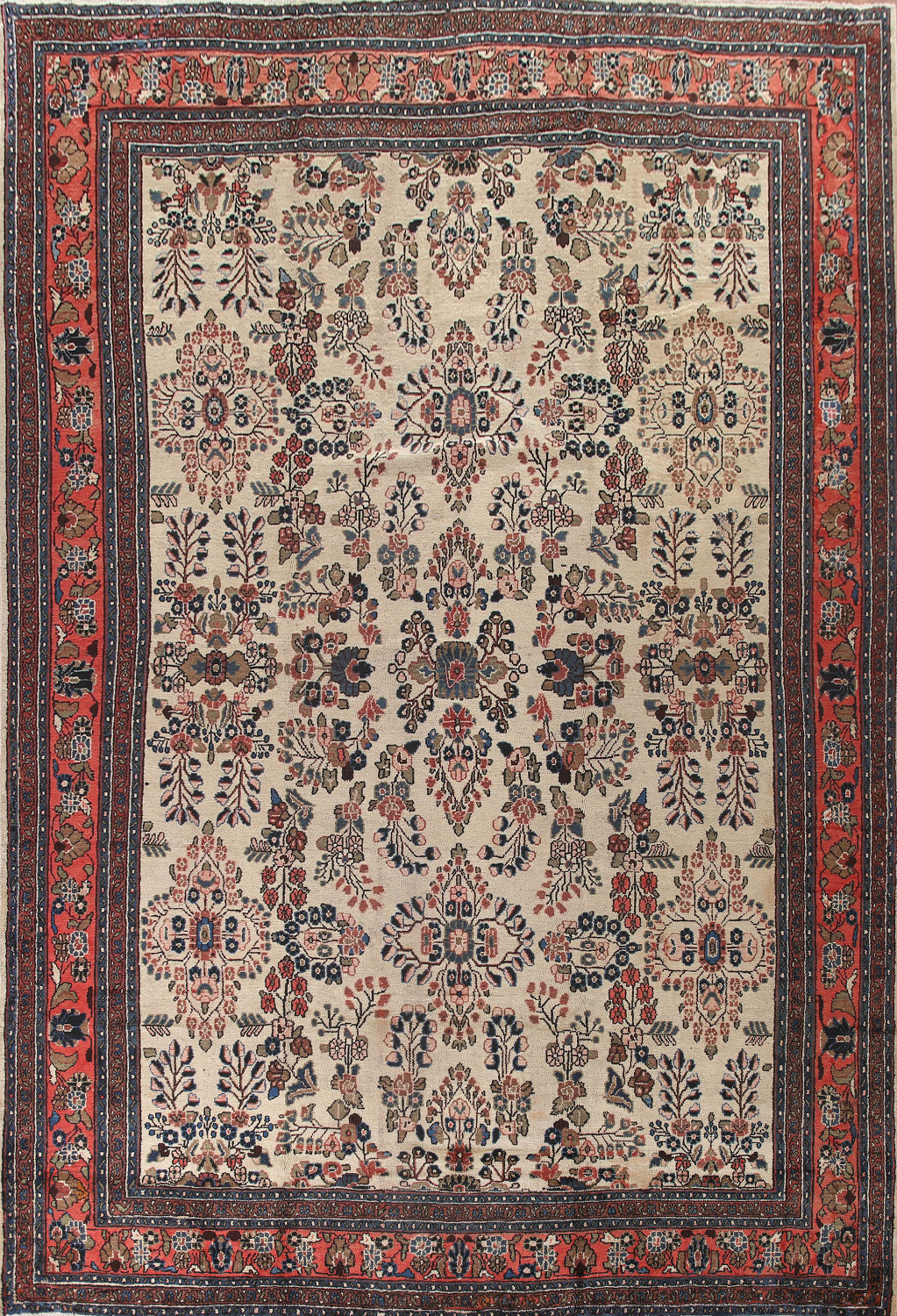 Antique Vegetable Dye Bibikabad Large Persian Rug 11x15