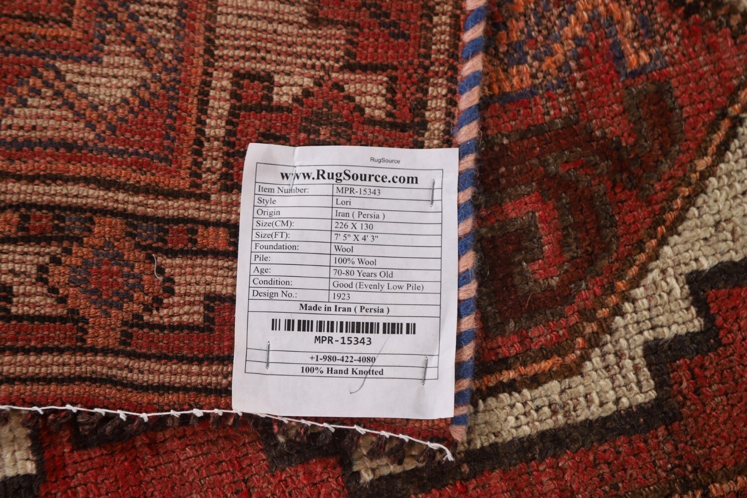 Antique Wool Lori Persian Rug 4x7