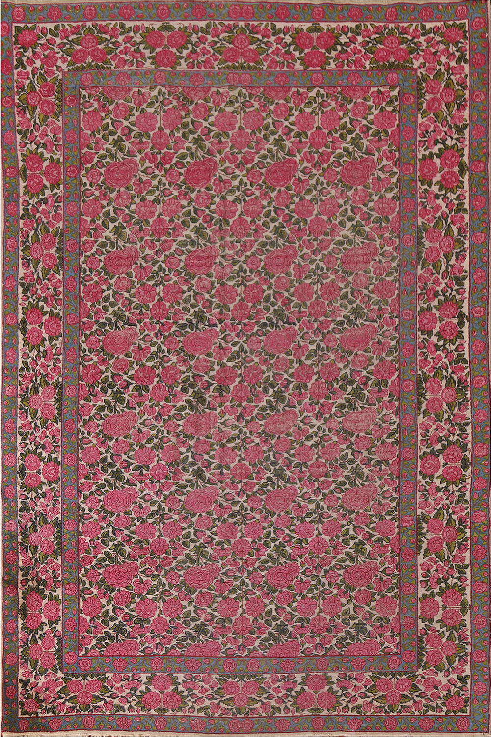 Pre-1900 Vegetable Dye Kerman Ravar Persian Rug 5x7