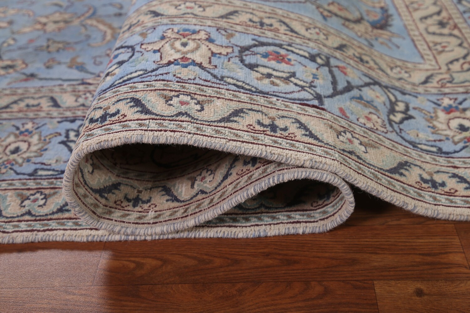 Blue Floral Nain Persian Area Rug 6x10