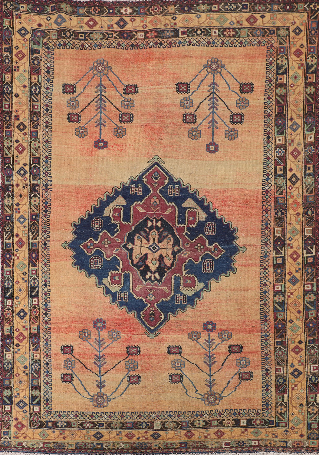 Vintage Wool Sirjan Persian Rug 5x7