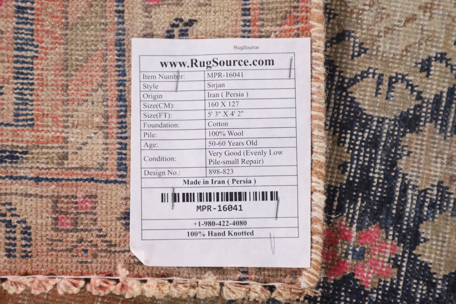 Distressed Tribal Sirjan Persian Rug 4x5