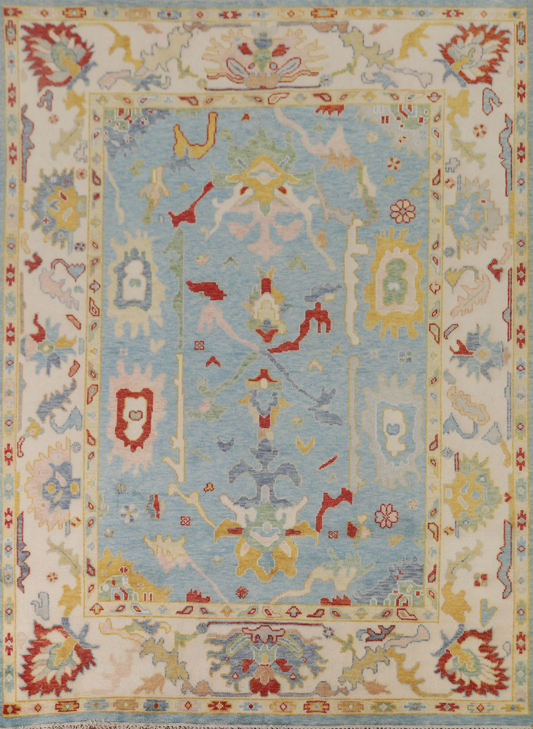 Light Blue Oushak Large Oriental Rug 12x16