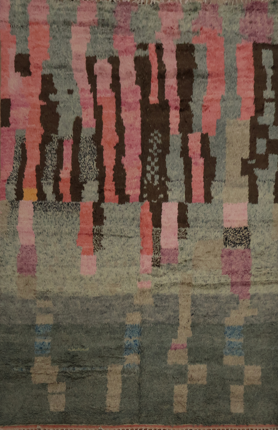Abstract Plush Moroccan Area Rug 8x10 with Earthy Tones and Hues