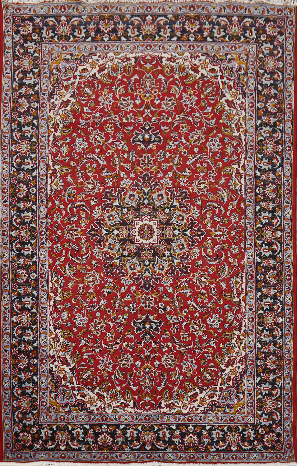 Geometric Red Tabriz Turkish Area Rug 6x10