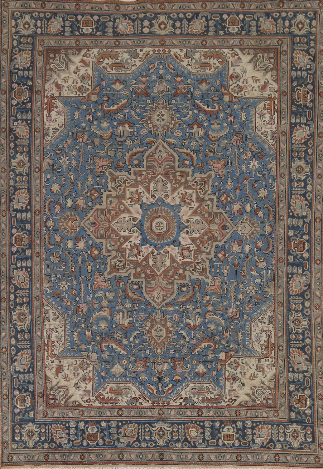 Blue Handmade Wool Tabriz Persian Area Rug 8x11