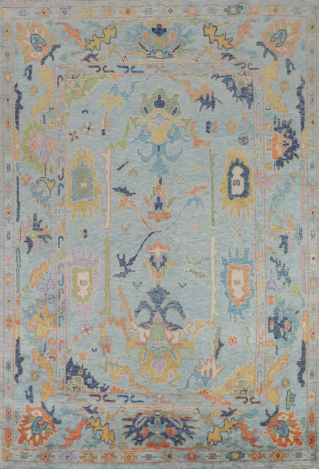 Handmade Blue Oushak Oriental Area Rug 8x10